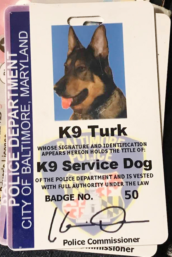 Replacement Baltimore Police ID Card